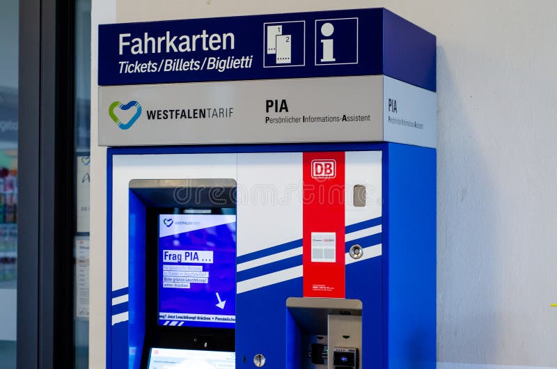 Soest, Germany - August 08, 2021: Train Station Ticket Machine in ...