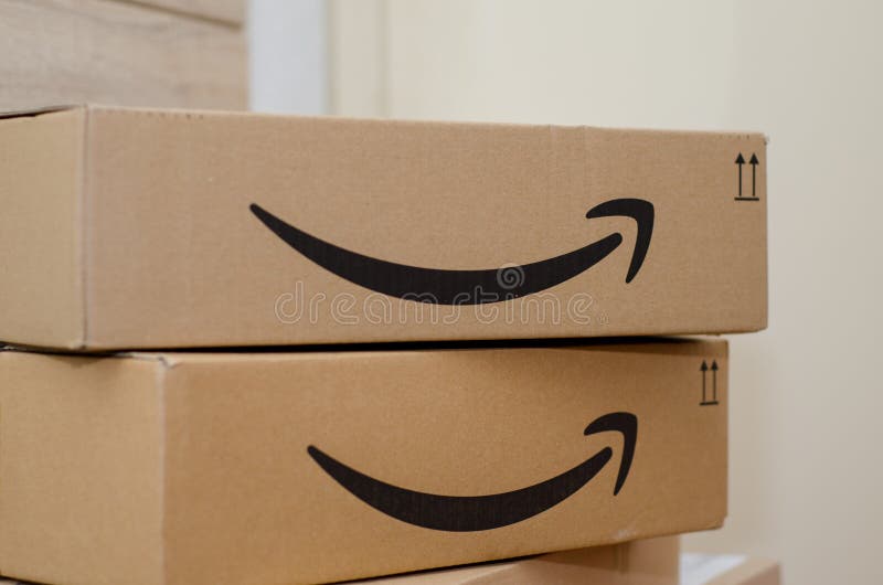 Soest, Germany - December 12, 2018: Amazon Prime Cardboard Box ...