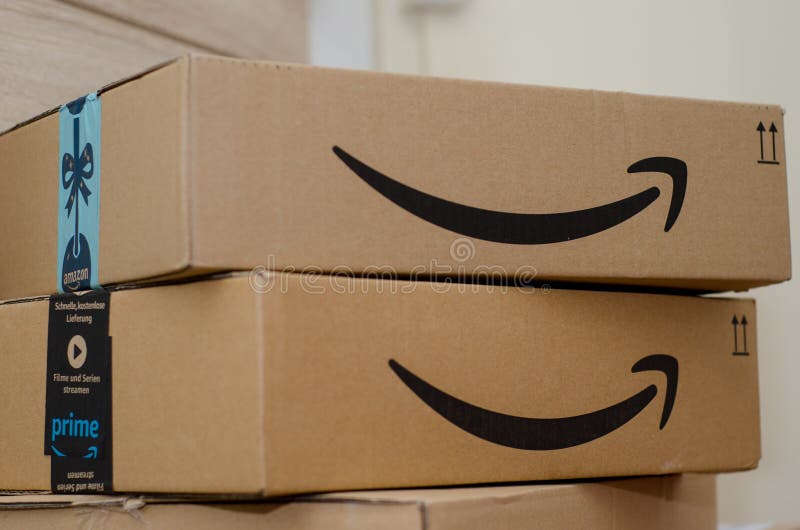 Soest, Germany - December 12, 2018: Amazon Prime Cardboard Box ...