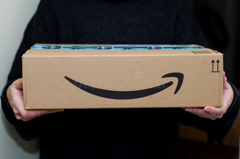 Soest, Germany - December 12, 2018: Woman Receiving Amazon Prime ...