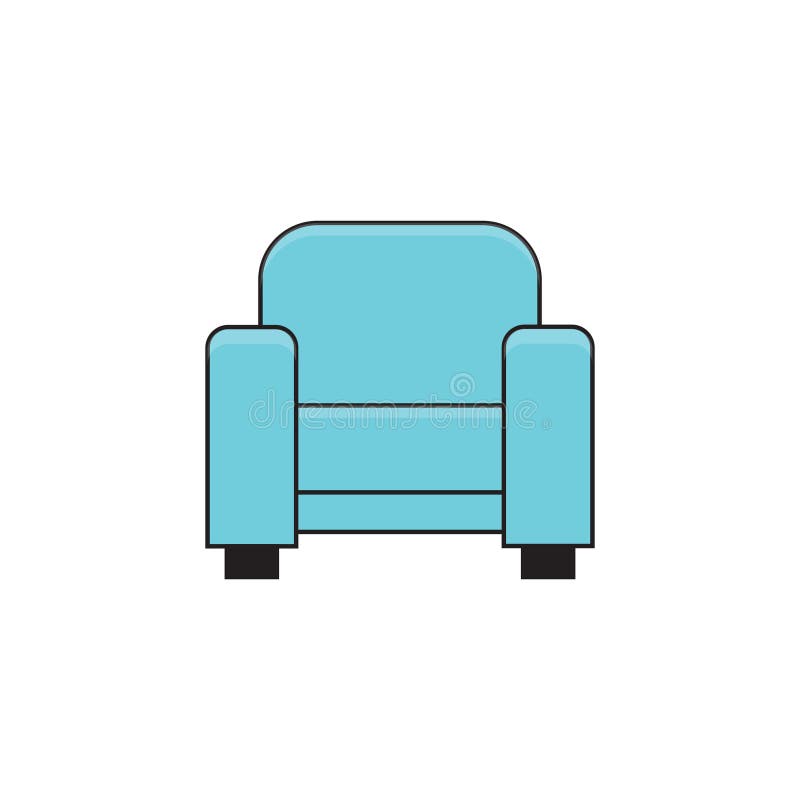 Blue sofa chair. stock vector. Illustration of interior - 376184147
