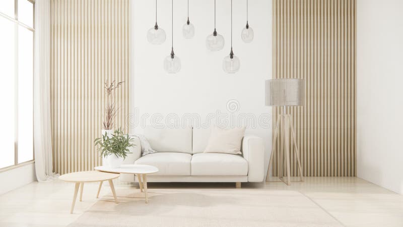 Sofa Armchair Minimalist Design Muji Style.3D Rendering Stock ...