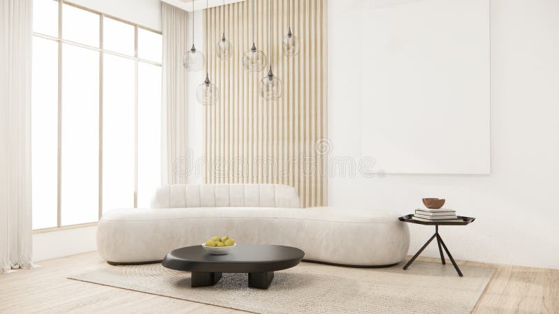 Sofa Armchair Minimalist Design Muji Style.3D Rendering Stock ...
