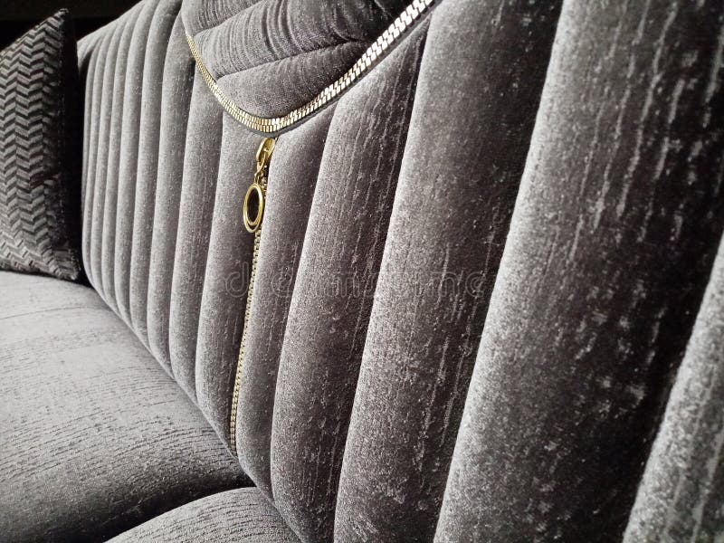 Sofa without Backrest Painted in Silver on a White Background Stock ...