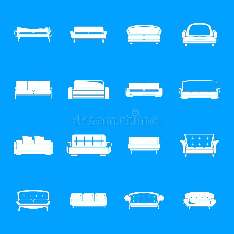 Sofa Chair Room Couch Icons Set, Simple Style Stock Vector ...