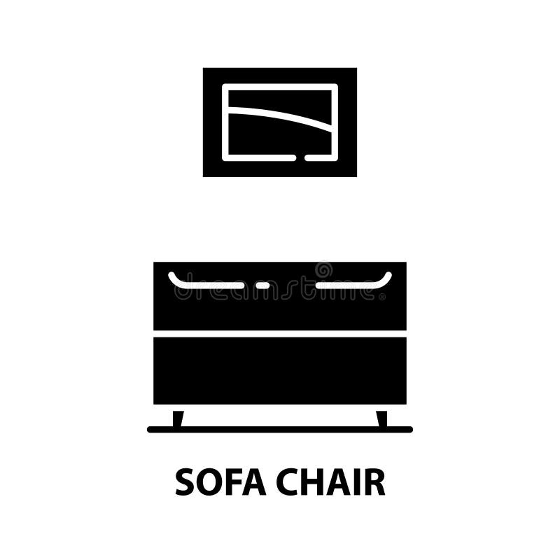 Comfortable Sofa Icon, Black Vector Sign with Editable Strokes, Concept ...