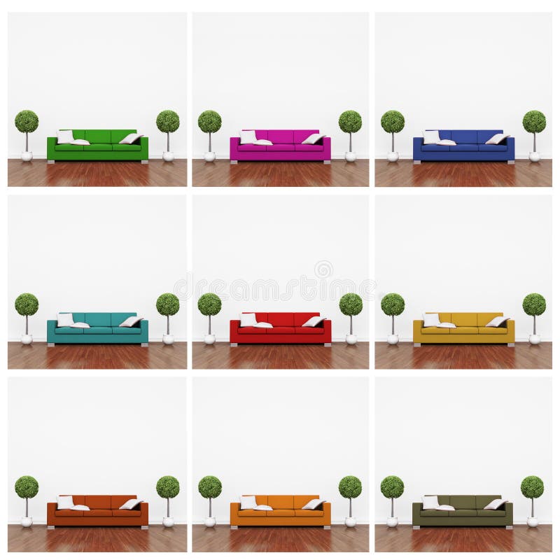 Sofa collage stock illustration. Illustration of room - 22473268