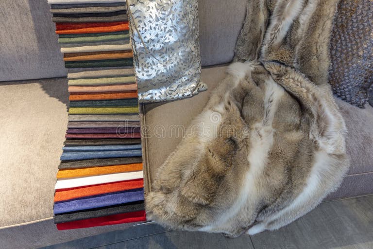 Sofa Color Chart. Upholstery Catalogue. Closeup of Samples of Fabric ...