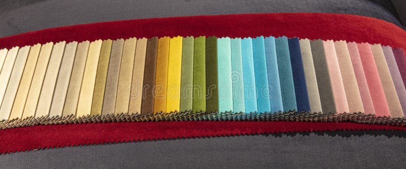 Sofa Color Chart. Upholstery Catalogue. Closeup of Samples of Fabric ...