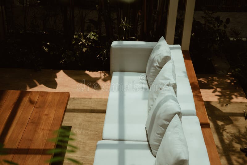 Sofa Couch on Terrace Patio Stock Photo - Image of pillow, decoration ...