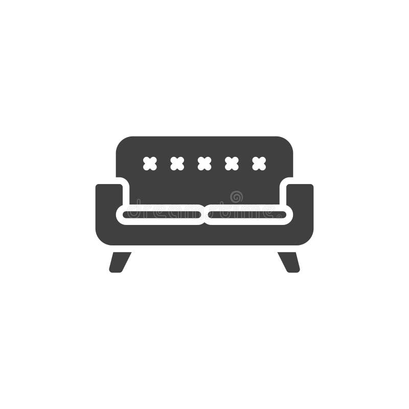 Sofa, Couch Icon Vector, Filled Flat Sign Stock Vector - Illustration ...