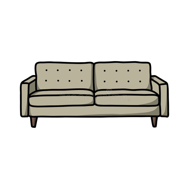 Sofa Doodle Icon, Vector Color Line Illustration Stock Vector ...