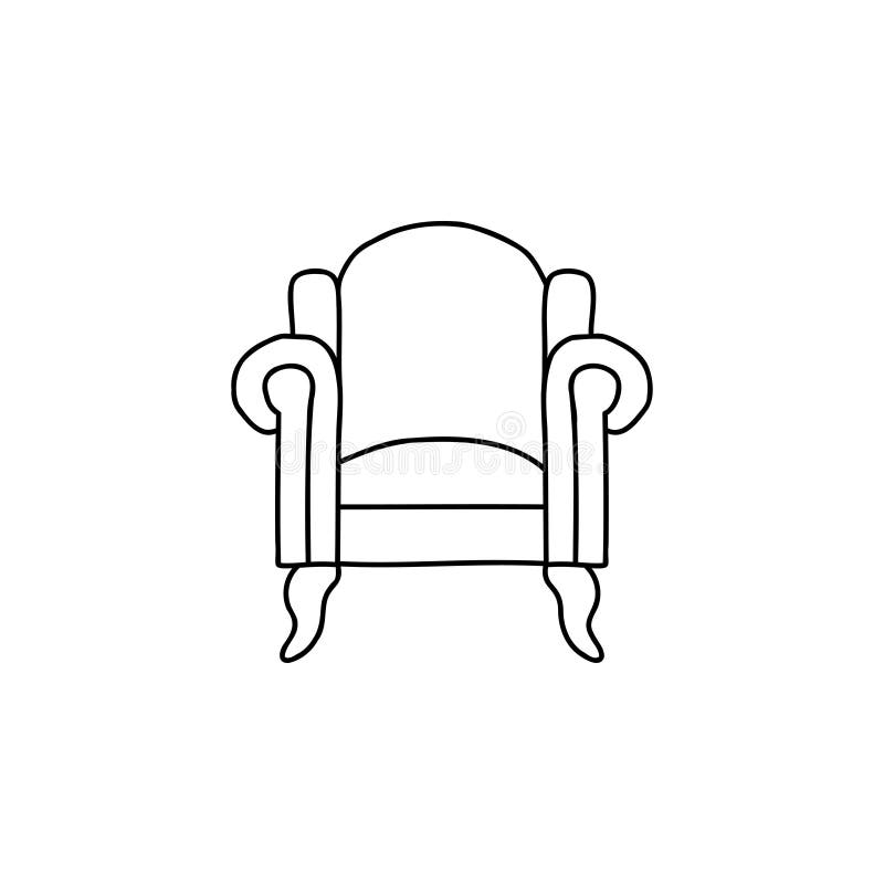 Sofa Doodle Sketch Style Icon Stock Vector - Illustration of home ...