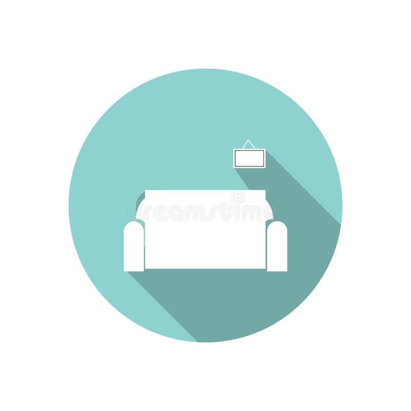Sofa, Flat Icons in Circles with Long Shadows Vector Illustration Stock Vector - Illustration of ...