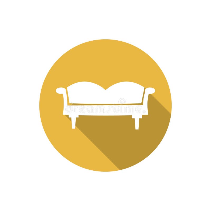 Sofa, Flat Icons in Circles with Long Shadows Vector Illustration Stock ...