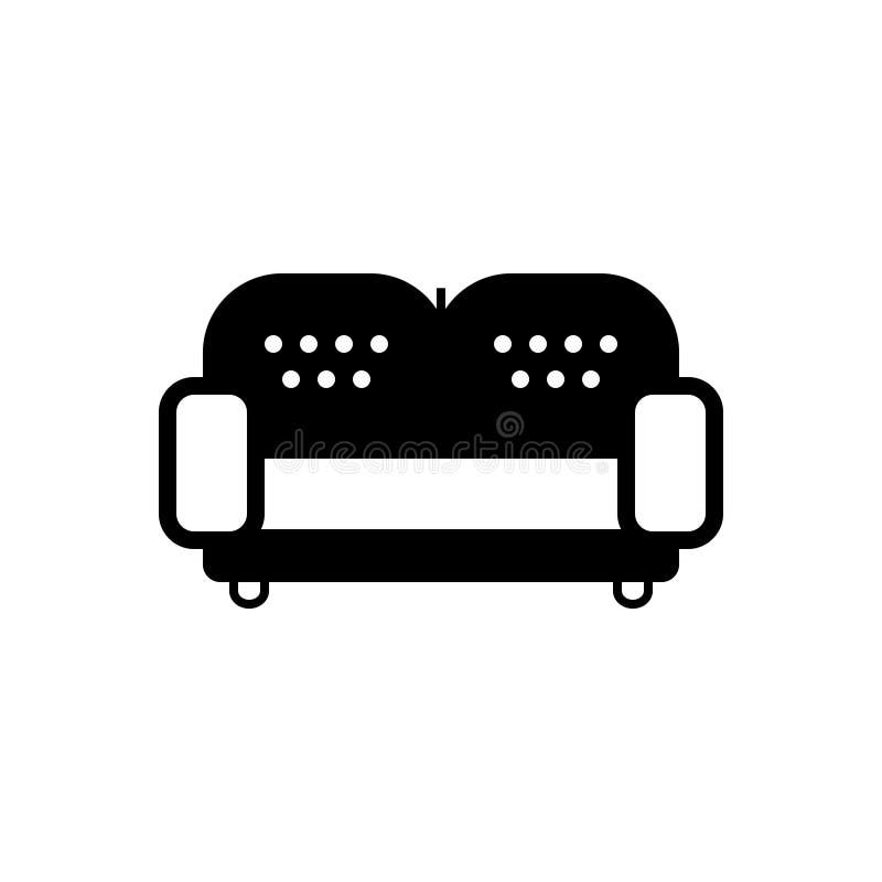 Black Solid Icon for Sofa, Couch and Furniture Stock Vector ...