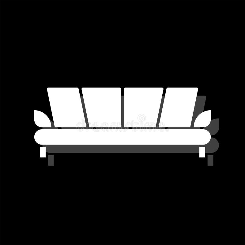 Sofa icon flat stock illustration. Illustration of concept - 138098756
