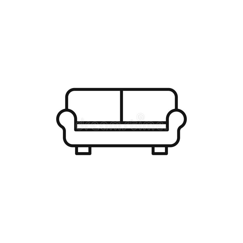 Sofa Icon Symbol on White Background Stock Vector - Illustration of ...