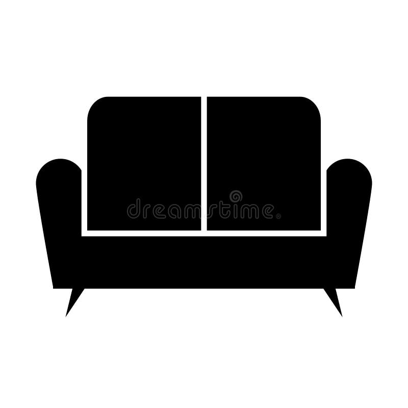 Sofa icon on white stock vector. Illustration of confortable - 209443943