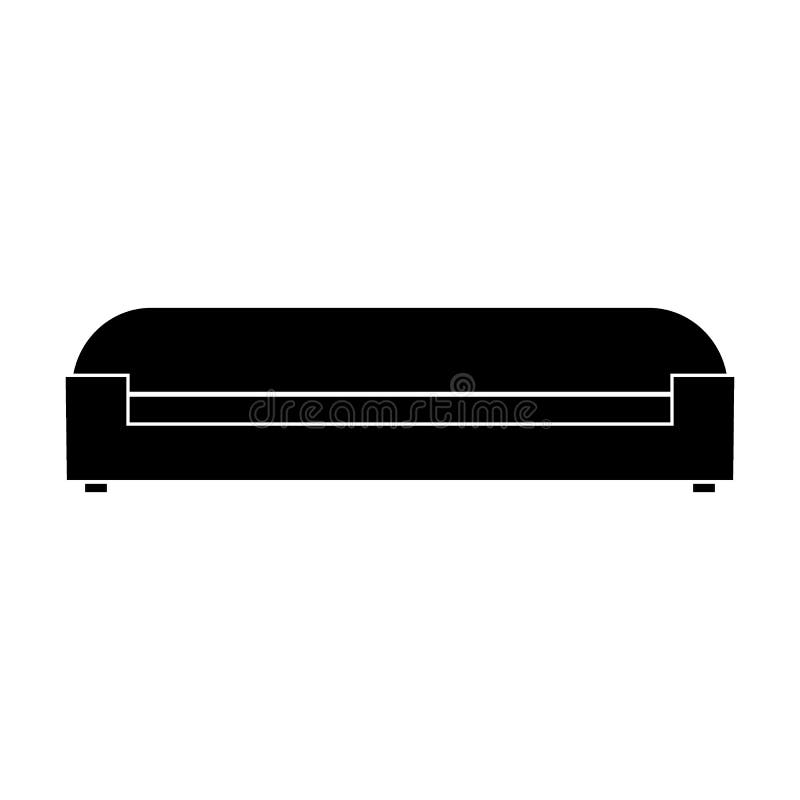 Sofa icon on white stock vector. Illustration of confortable - 209443943