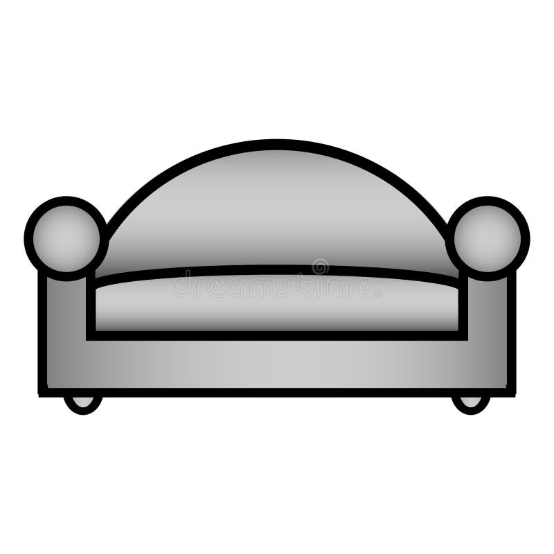 Sofa icon on white stock vector. Illustration of divan - 209243290