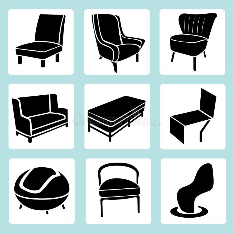 Sofa icons stock illustration. Illustration of clip, love - 37069517