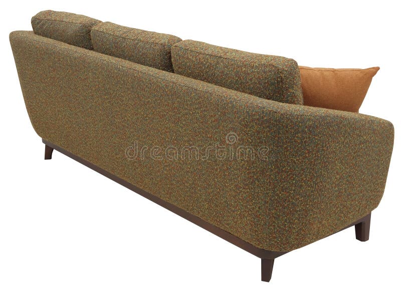Sofa Isolated on White Background. Back View Stock Image - Image of ...