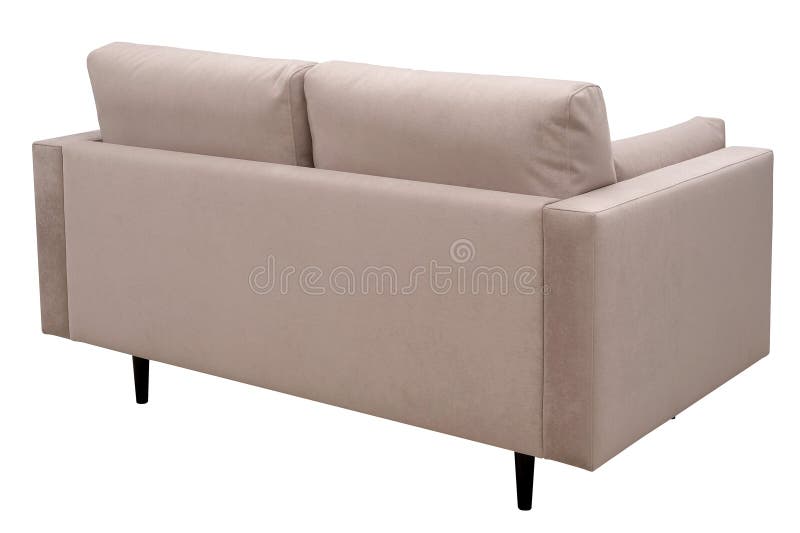 Sofa Isolated on White Background. Back View Stock Photo - Image of ...