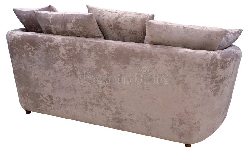 Sofa Isolated on White Background. Back View Stock Image - Image of ...
