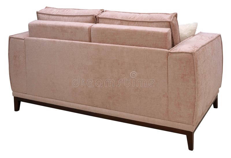 Sofa Isolated on White Background. Back View Stock Image - Image of ...