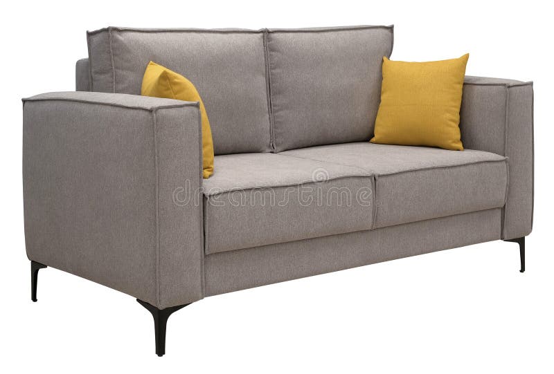 Sofa Isolated on White Background. Back View Stock Image - Image of ...