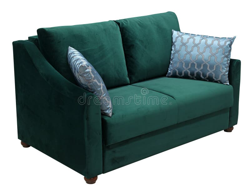 Sofa Isolated On White Background. Side View. Perspective 1. Including ...