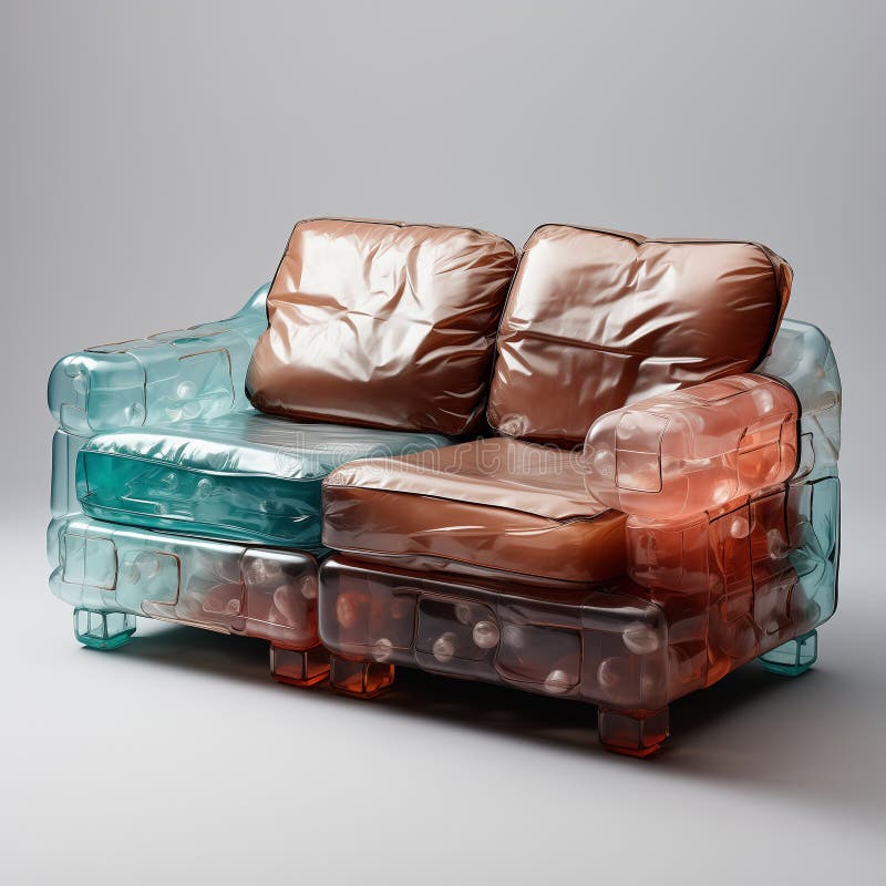 Sofa Made from Empty Plastic Bottles, White Background, Environmental Concept Stock Photo ...