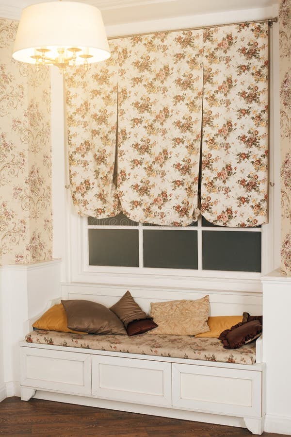 Elegant curtain and window stock photo. Image of home - 27181852