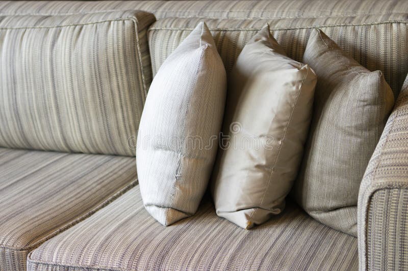 Sofa with Pillows To Lean Back for Relaxation Stock Photo - Image of ...