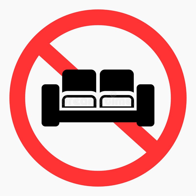 Sofa prohibition icon stock vector. Illustration of relax - 268031833