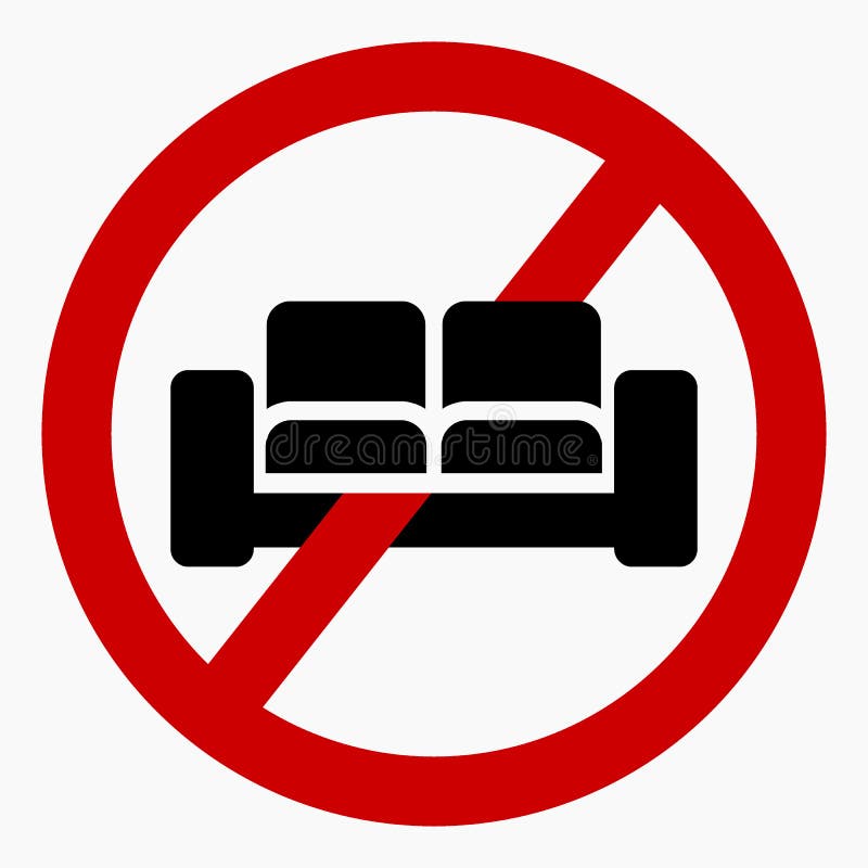 Sofa prohibition icon stock vector. Illustration of lifestyle - 268031859