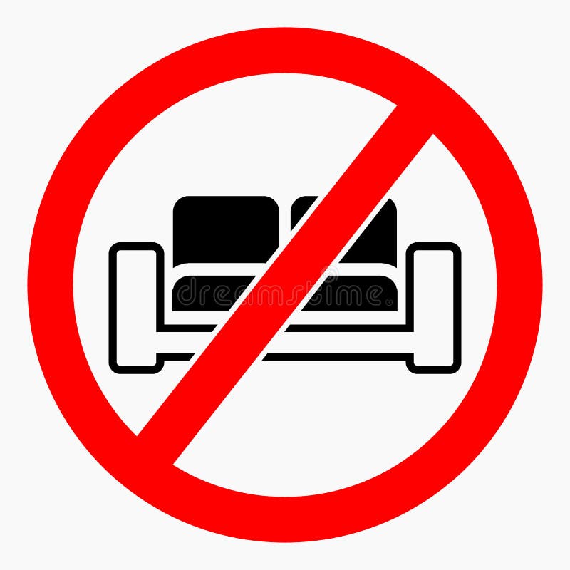 Sofa prohibition icon stock vector. Illustration of flat - 268031868