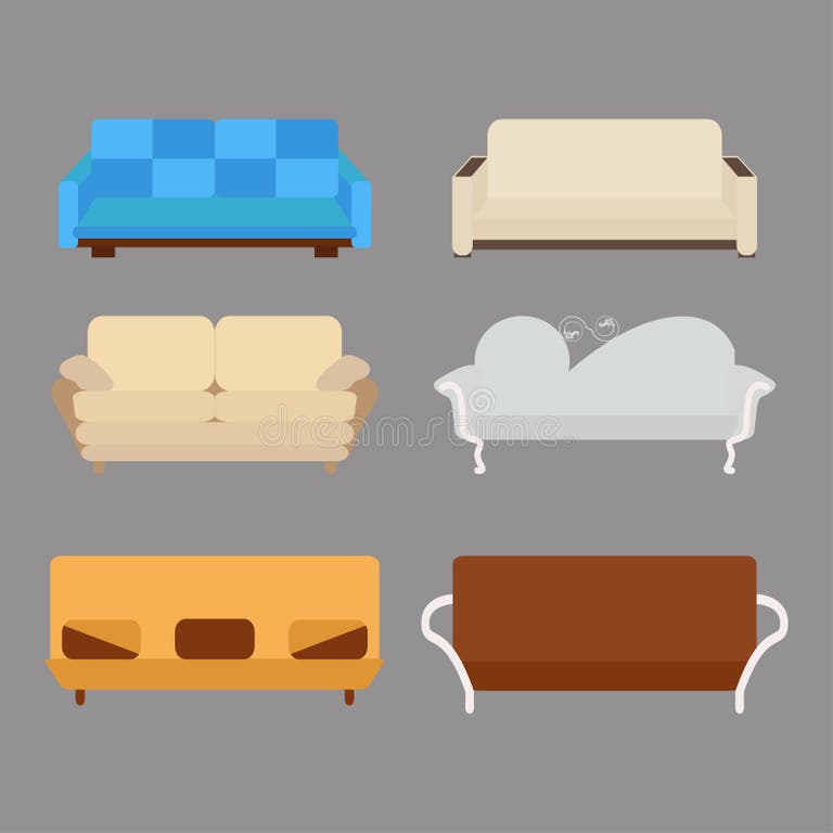 Sofa set Vector stock vector. Illustration of decorative - 195175827