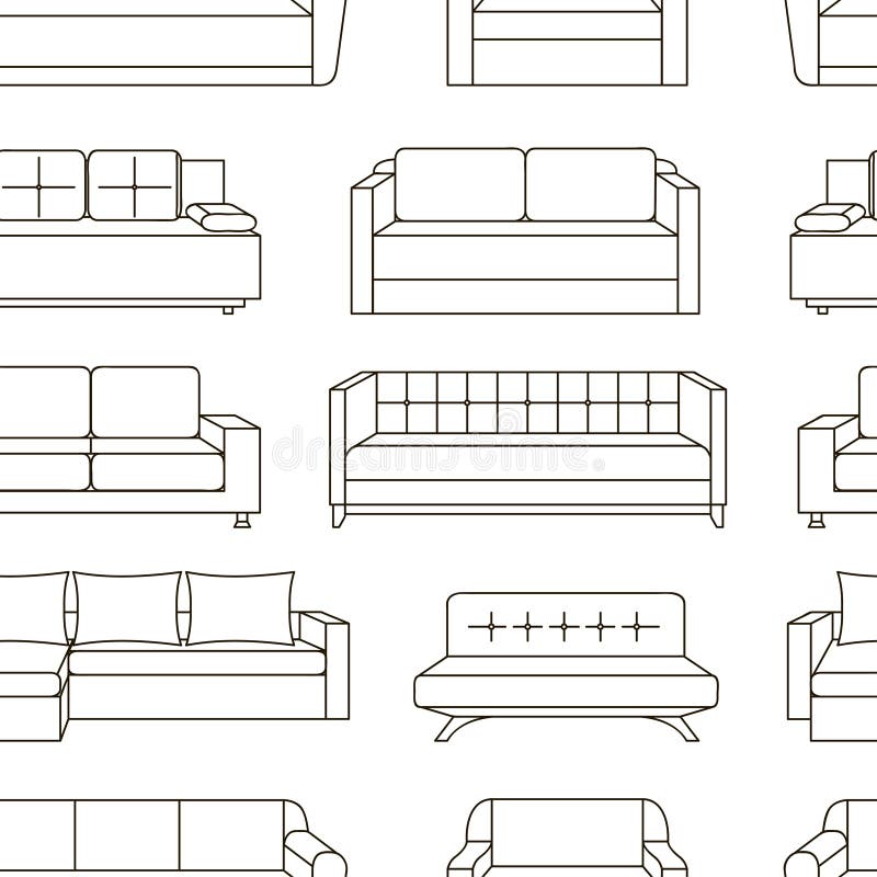 Sofa set pattern stock vector. Illustration of decoration - 105716150
