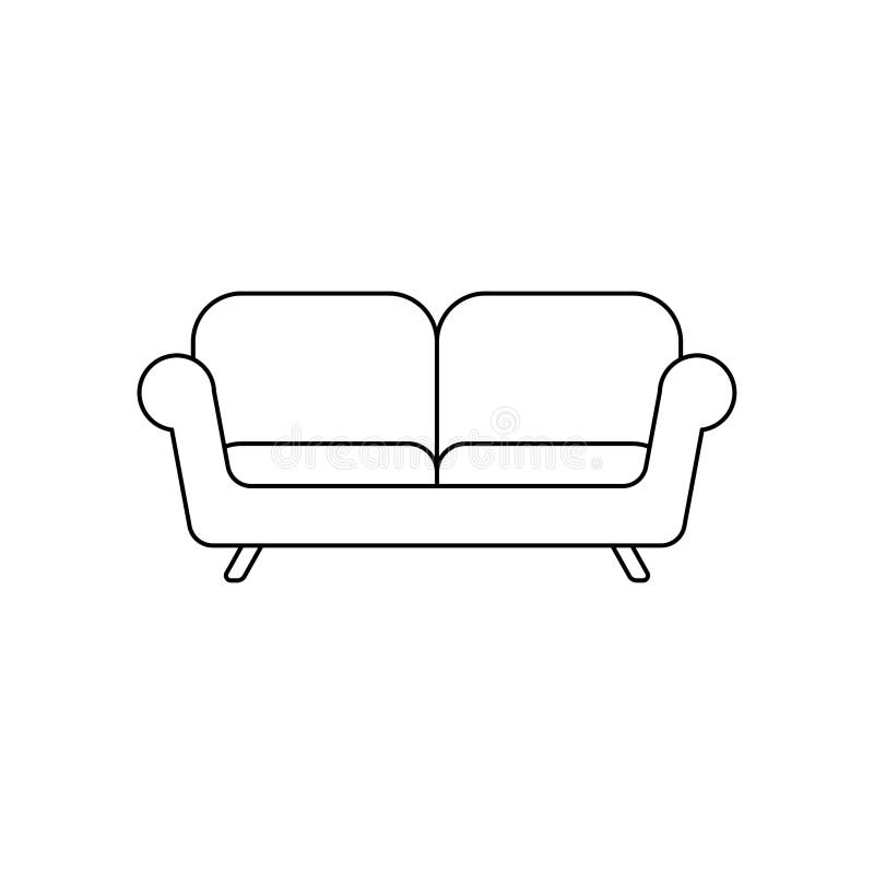Sofa Simple Vector Illustration Stock Vector - Illustration of interior ...
