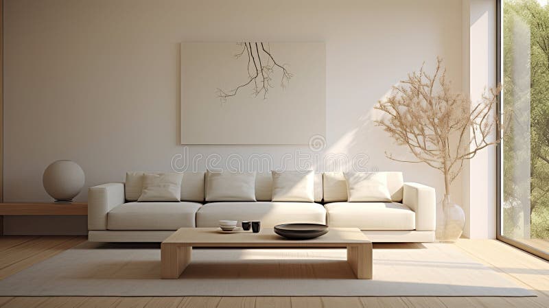 Sofa simple interior stock illustration. Illustration of table - 321153269