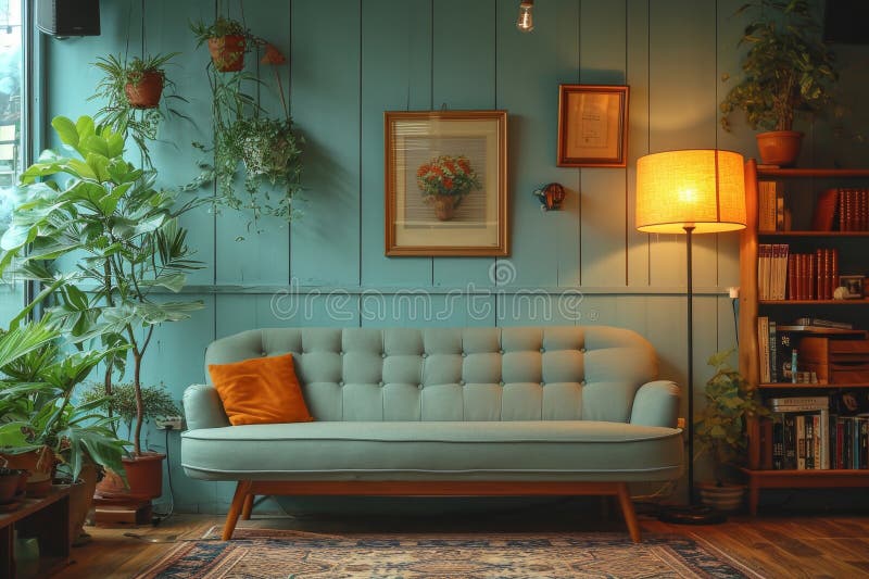 The Sofa Stands in the Home Interior. Design Concept Stock Image ...