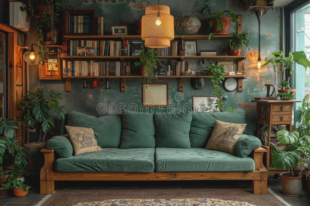 The Sofa Stands in the Home Interior. Design Concept Stock Photo ...