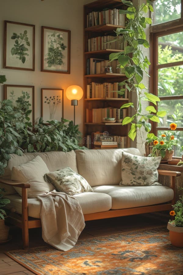 The Sofa Stands in the Home Interior. Design Concept Stock Photo ...