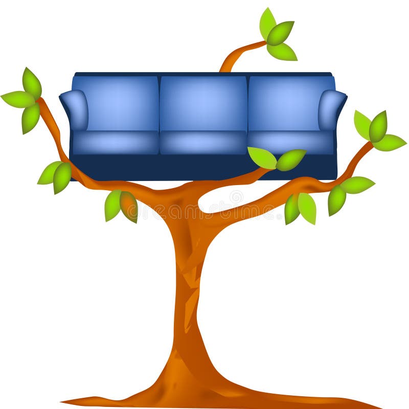Sofa on tree stock illustration. Illustration of colors - 19373635