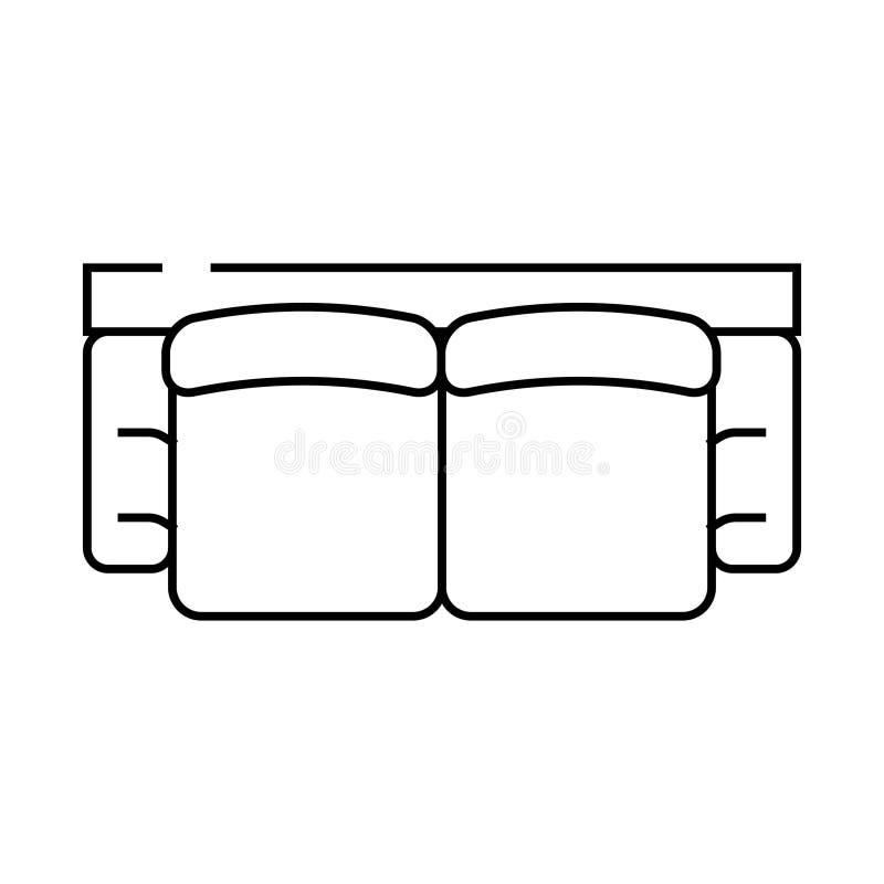 Sofa Two Sections Top View Line Icon Vector Illustration Stock Vector ...