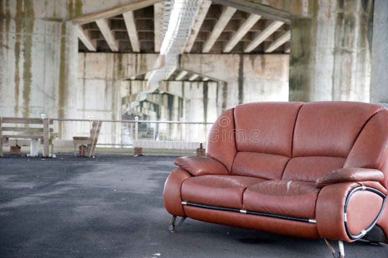 Old Sofa Discarded in an Alley Stock Photo - Image of furniture, alley ...