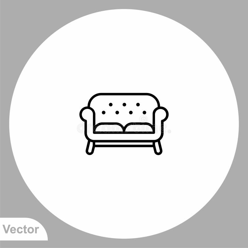 Sofa Vector Icon Sign Symbol Stock Vector - Illustration of background ...