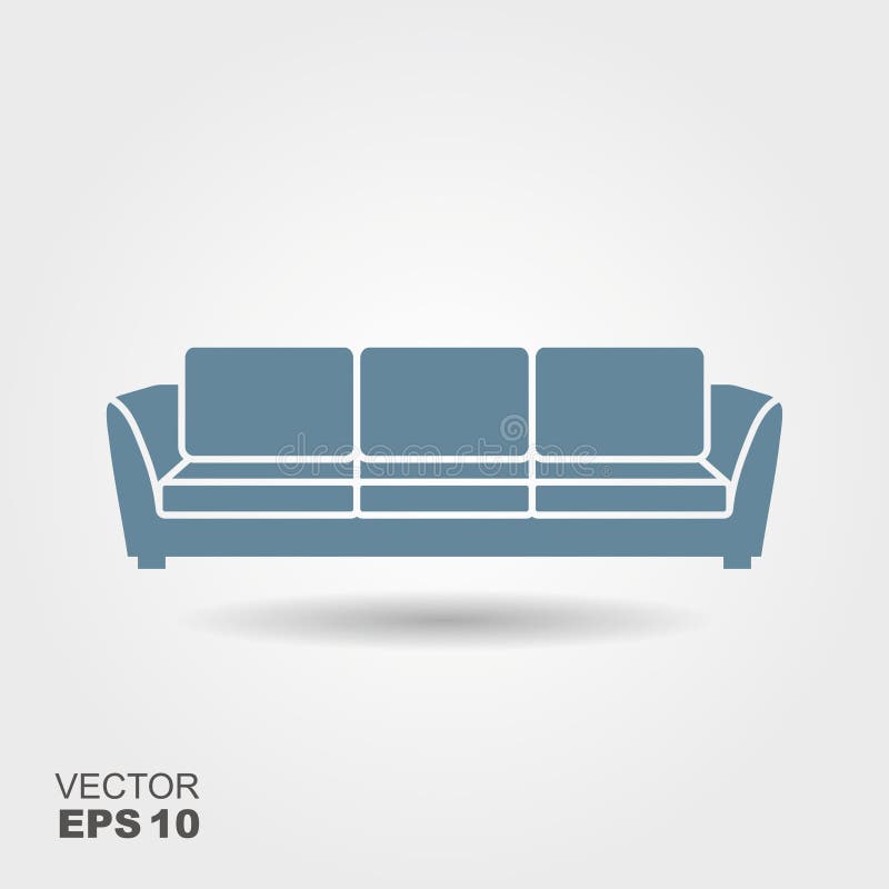 Sofa. Vector flat icon stock vector. Illustration of comfortable ...